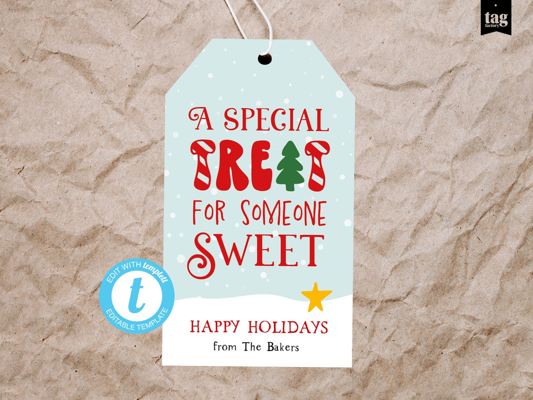 Christmas Gift Tags, Printable Holiday Treat for Someone Sweet Tags ...