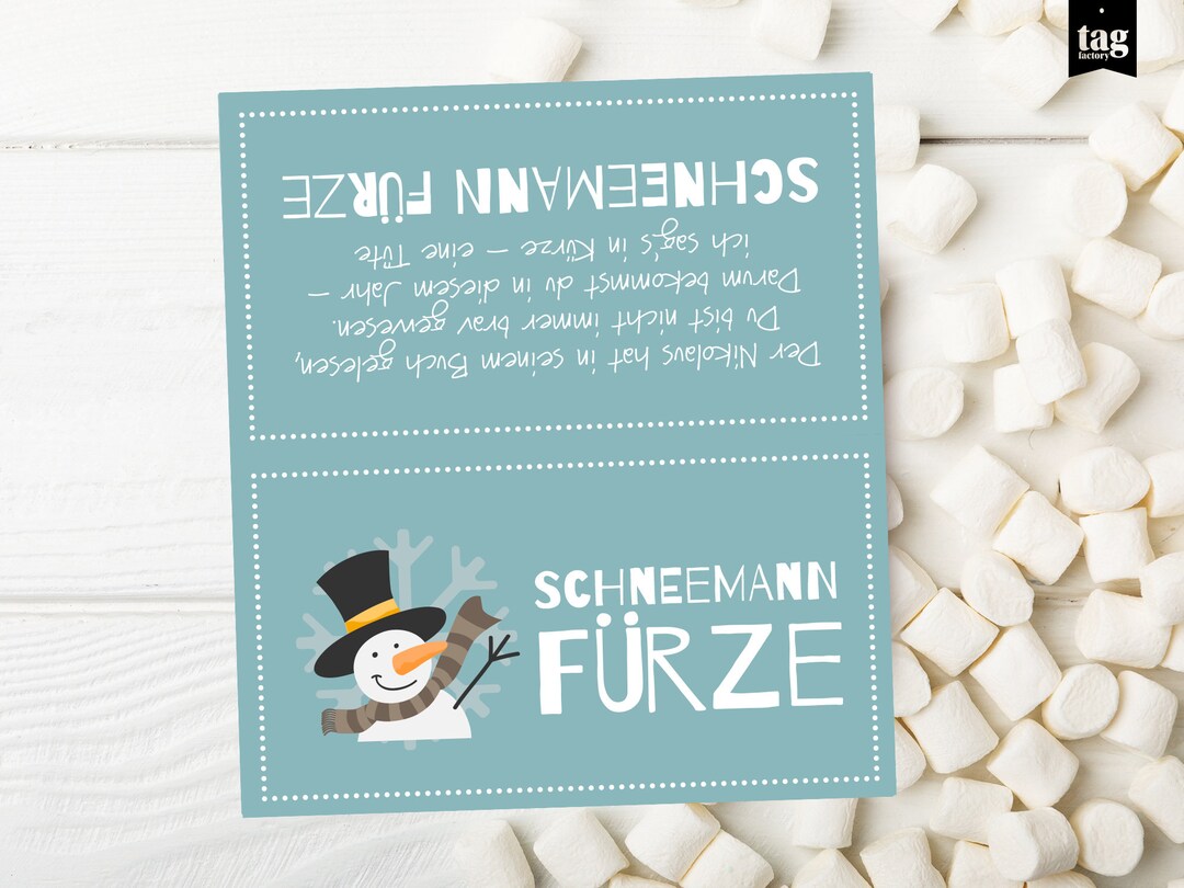 Snowman Farts Label Printable Greetings From Santa Claus - Etsy
