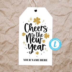 HAPPY NEW YEAR Gift Tag Printable // New Year Wishes Foil Balloons ...