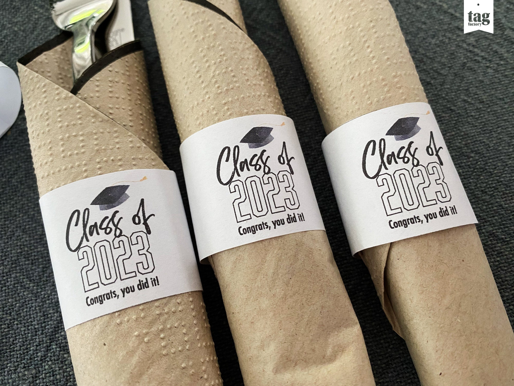 Graduation Napkin Rings Wrapper Class of 2023, Napkin Holder Cutlery ...