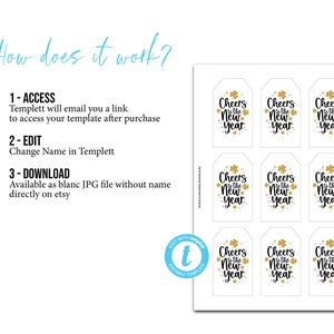 HAPPY NEW YEAR Gift Tag Printable // New Year Wishes Foil Balloons ...