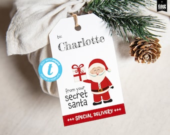 Printable Secret Santa Gift Tag PDF, From Your Secret Santa Gift Tag ...