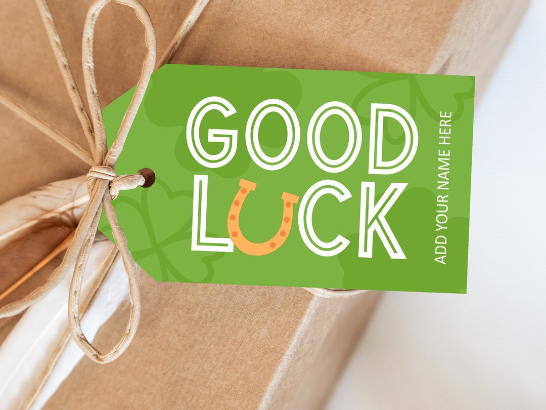 GOOD LUCK TAG Printable Edible Good Luck Personalise St.patrick's Day ...