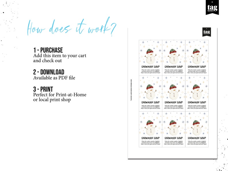 SNOWMAN SOUP Treat Tag Printable // Frosty Snowman Soup Gift - Etsy