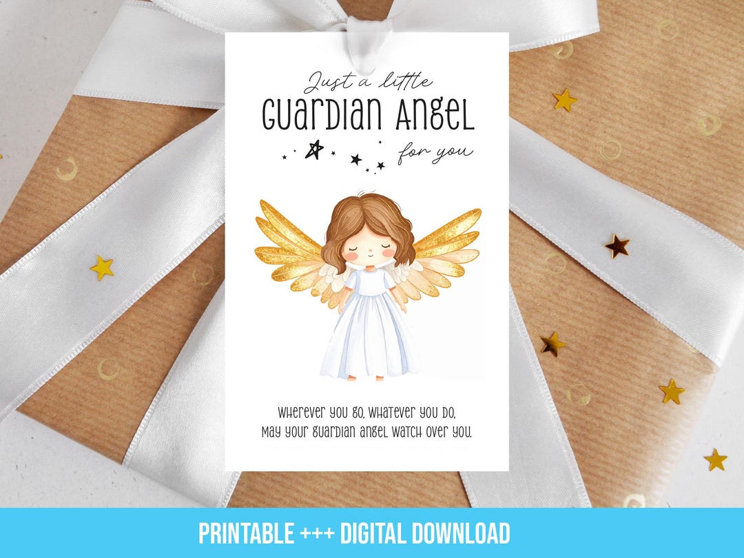 Guardian Angel Printable Tags, Angel Gift Tags, Guardian Angel ...