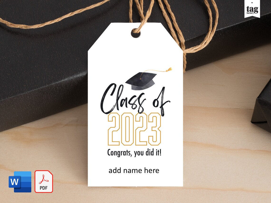 CONGRATS GRAD Gift Tag Printable GRADUATION Class of 2023 - Etsy