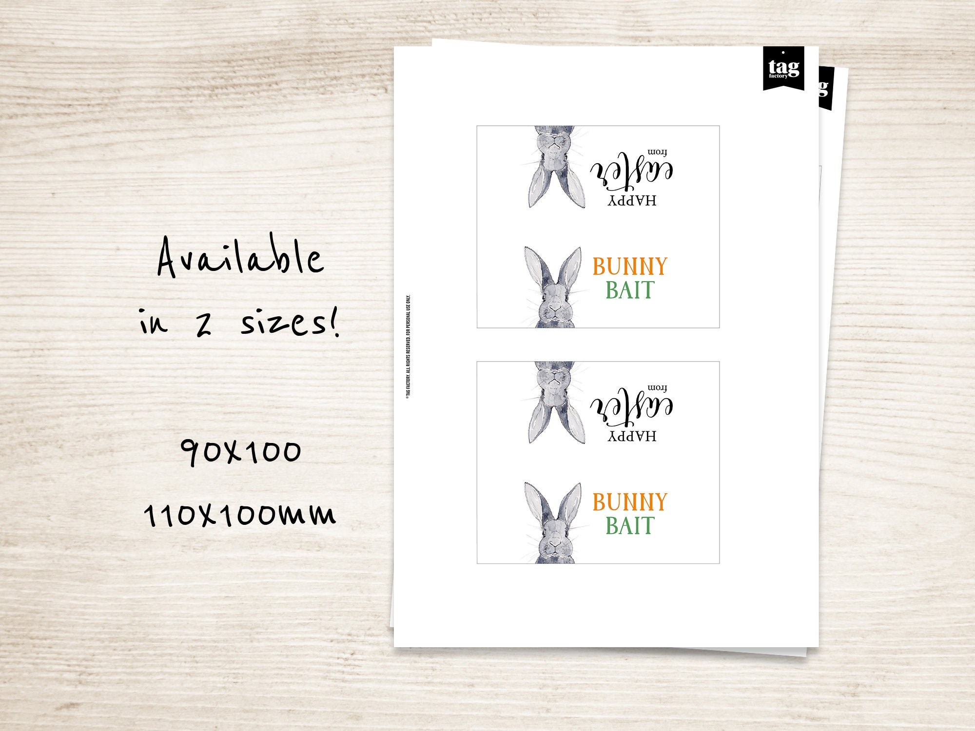 BUNNY BAIT Bag Topper Printable Personalise Easter Treat Candy Cookie ...