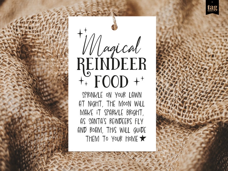 Reindeer Food Tags Printable, Magic Reindeer Food, Christmas Tags ...