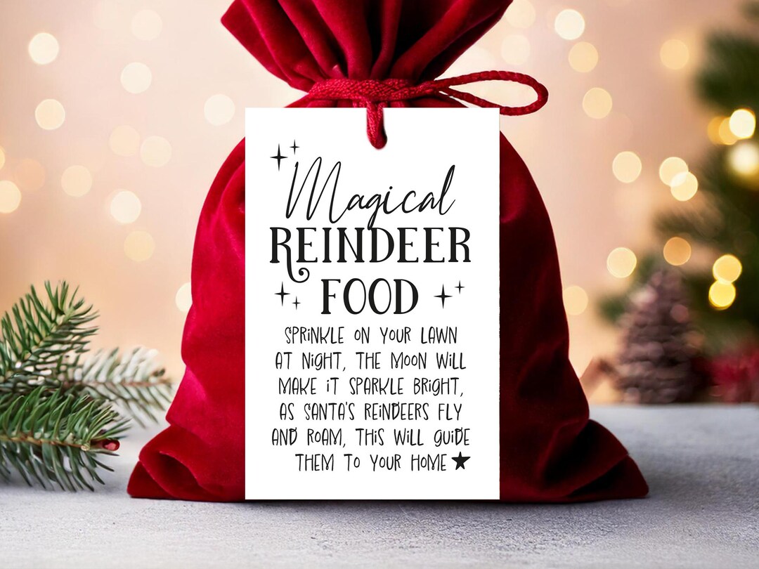 Reindeer Food Tags Printable, Magic Reindeer Food, Christmas Tags ...