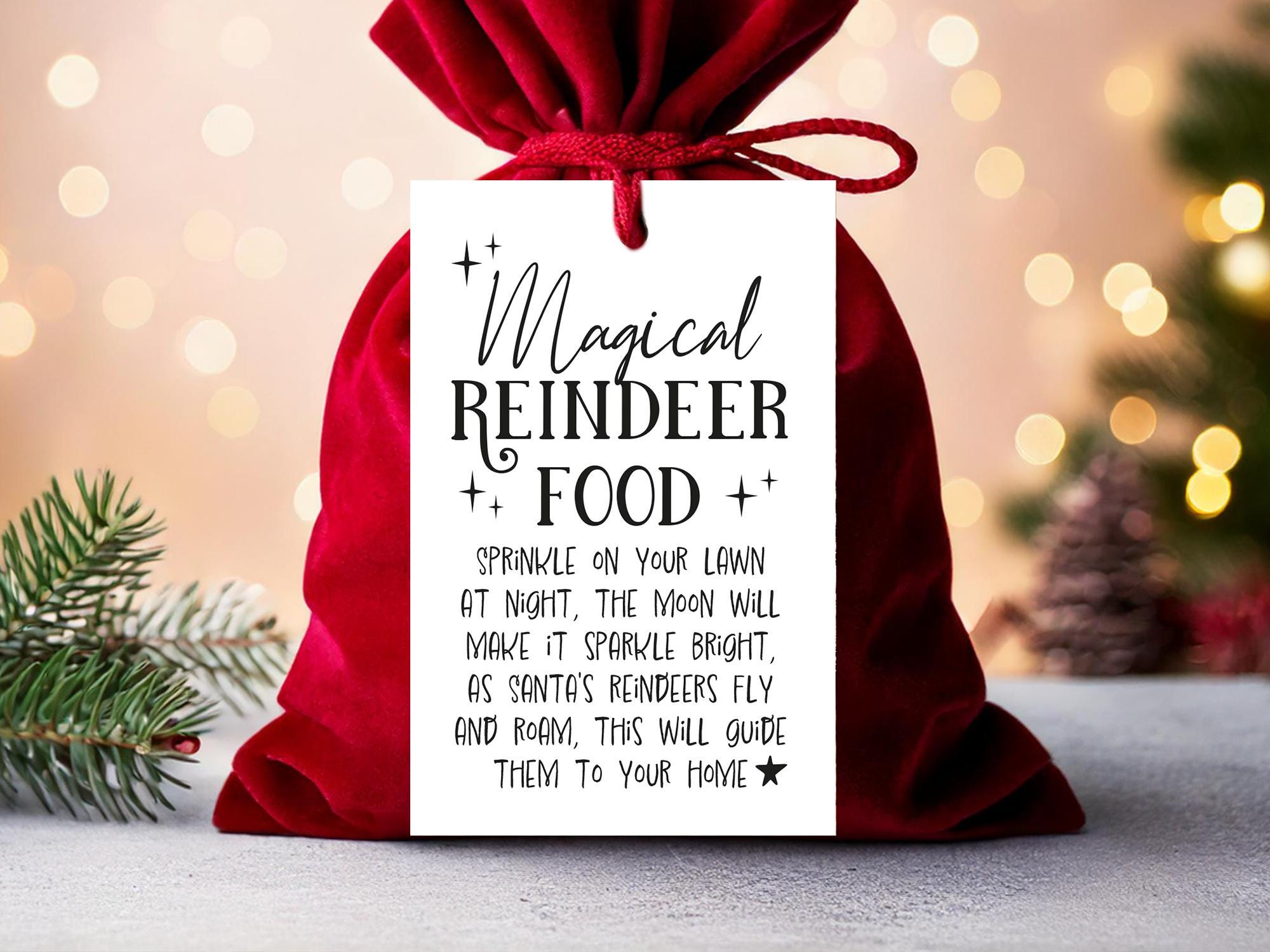 Reindeer Food Tags Printable, Magic Reindeer Food, Christmas Tags ...