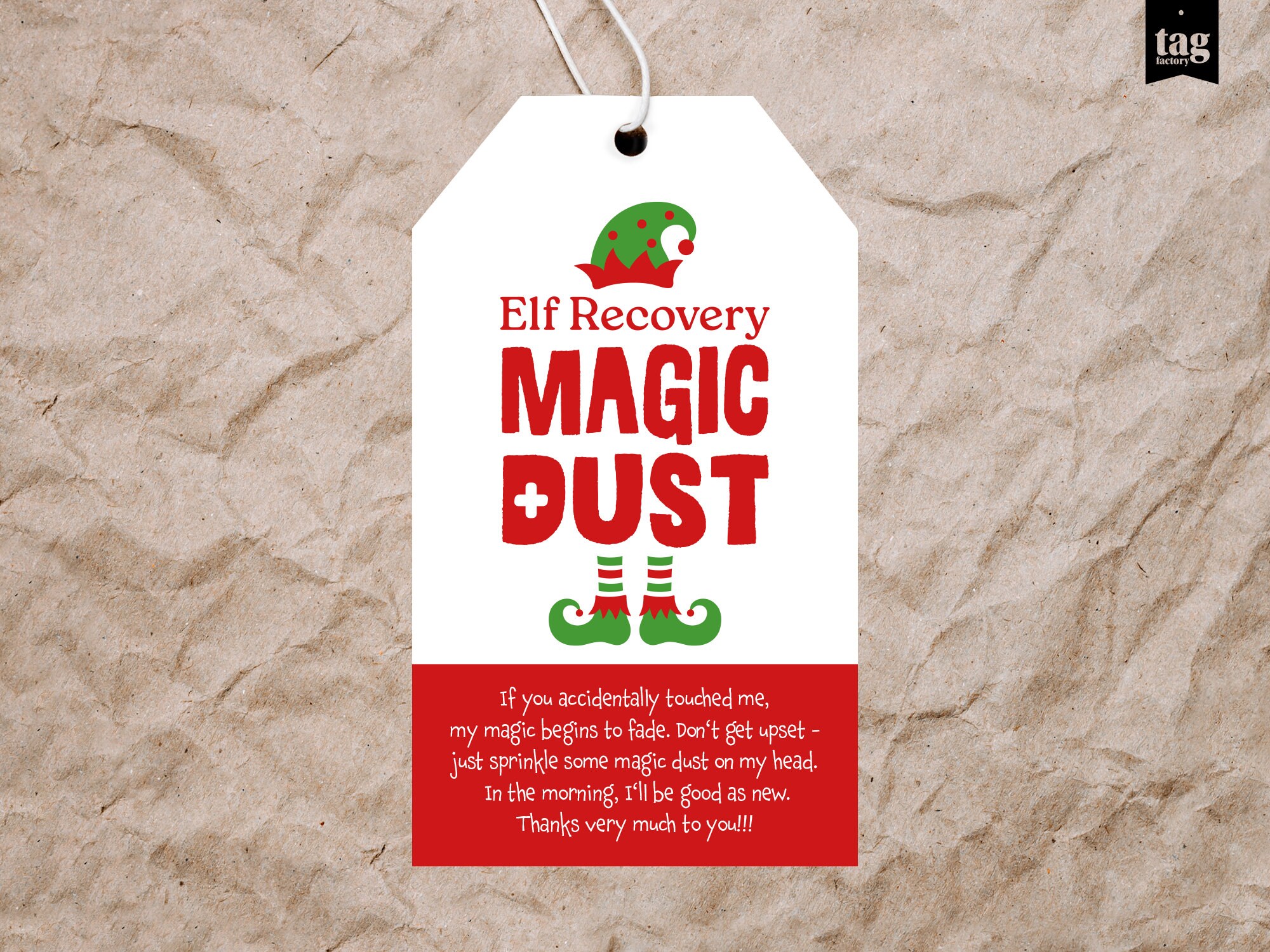 Elf Magic Dust Gift Tag Printable, Elf Recovery Magic Dust Favor Treat ...