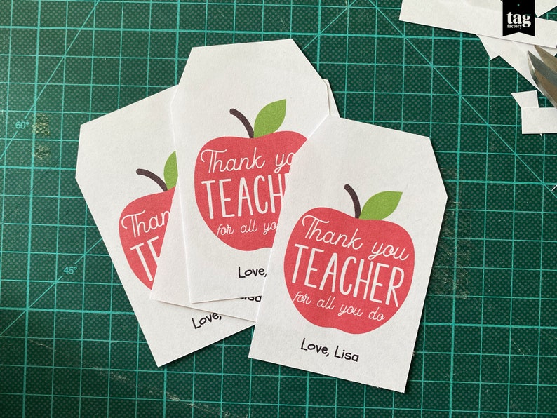 Thank You TEACHER Apple Gift Tag Printable Teacher - Etsy