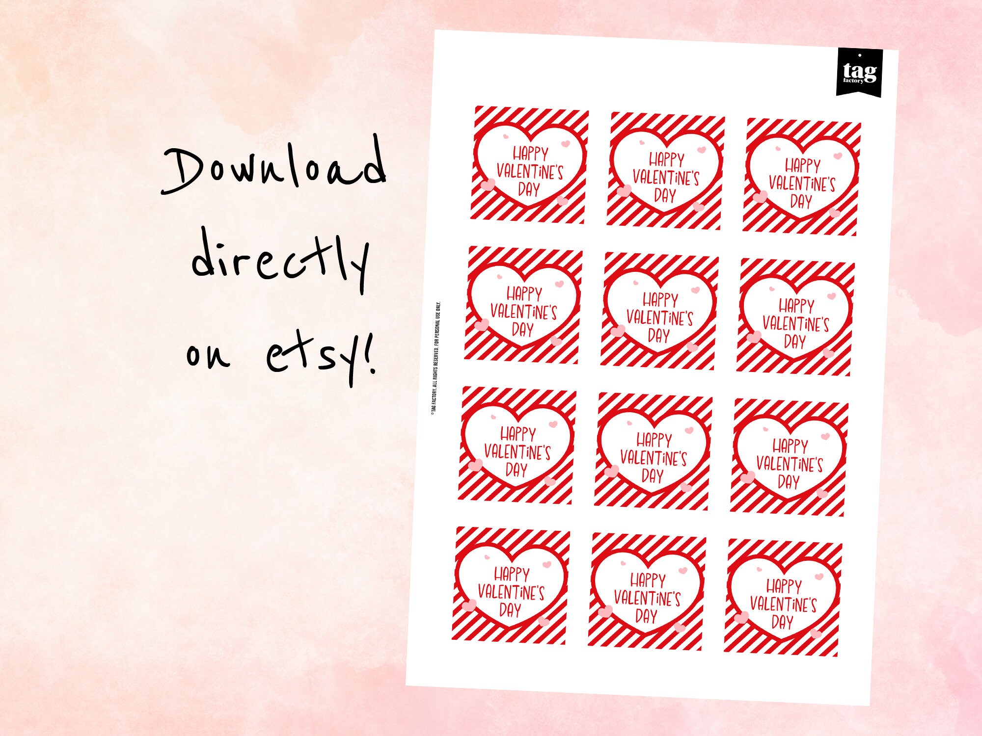 Valentine XOXO Gift Tags Printable, Valentine Favors, Valentine ...