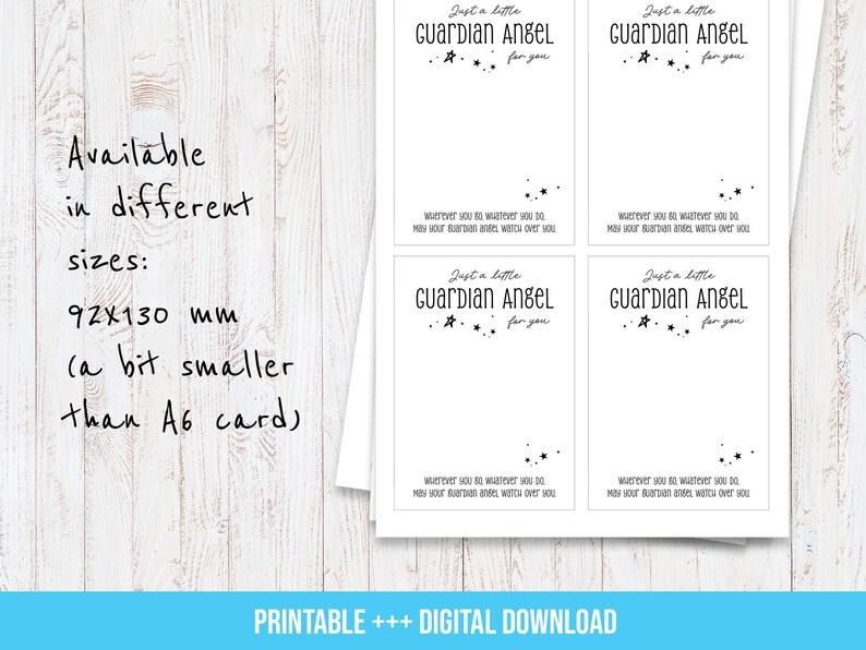 Guardian Angel Printable Tags, Angel Gift Tags, Guardian Angel ...