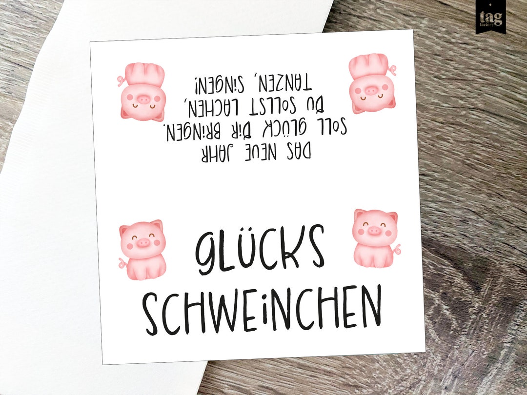 Lucky Pig Label Pendant Printable, New Year Saying Label to Print ...
