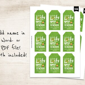 LUCKY to Have YOU Gift Tag Printable EDITABLE St Patrick Day Favor Gift ...