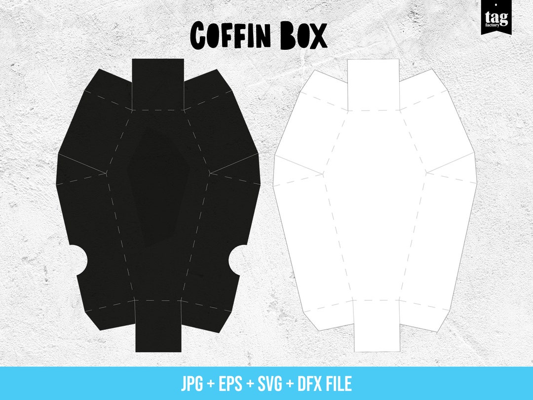 Coffin Box Halloween Party Treat SVG DXF Template, Horror Coffin Favor ...