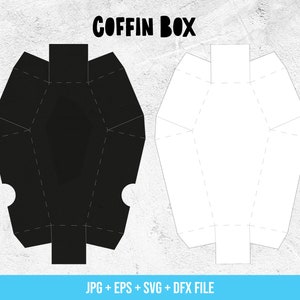 Coffin Box Halloween Party Treat SVG DXF Template, Horror Coffin Favor ...