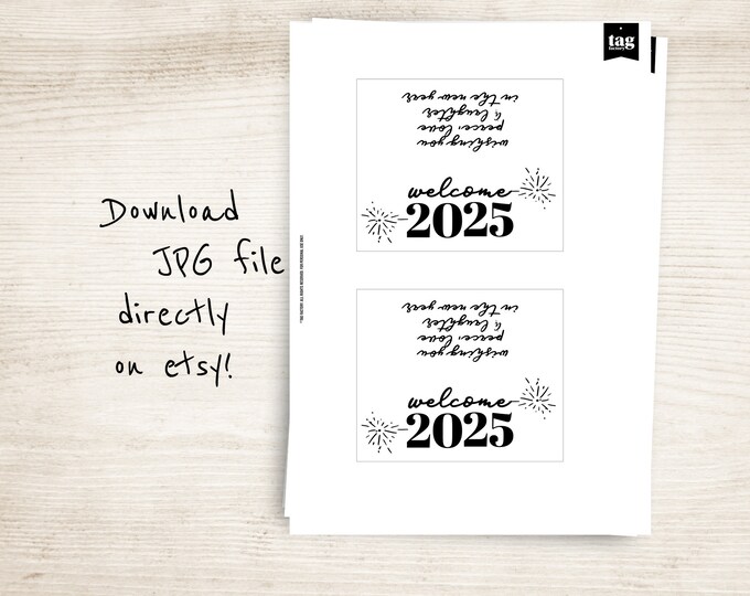 Happy New Year Gift Tags, Instant Download, Printable New Year Tags ...