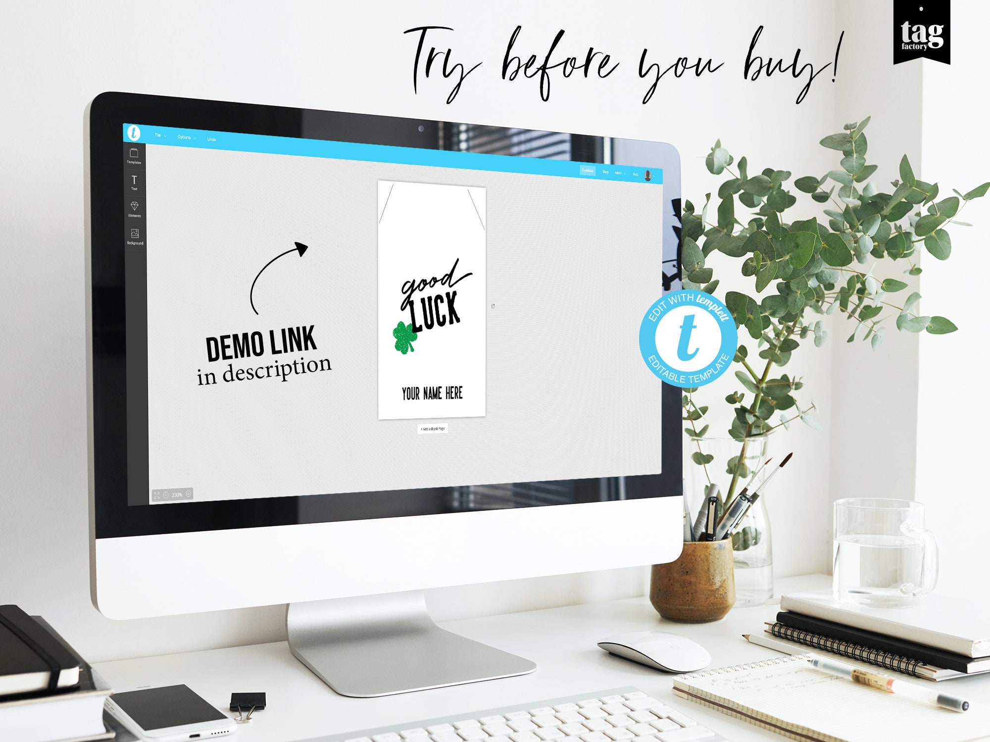 GOOD LUCK TAG Printable Edible Good Luck Personalise - Etsy