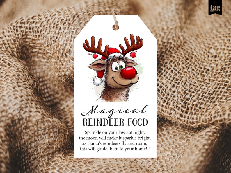 Reindeer, Reindeer Food Printable Tag, Reindeer FOOD Tag Printable ...