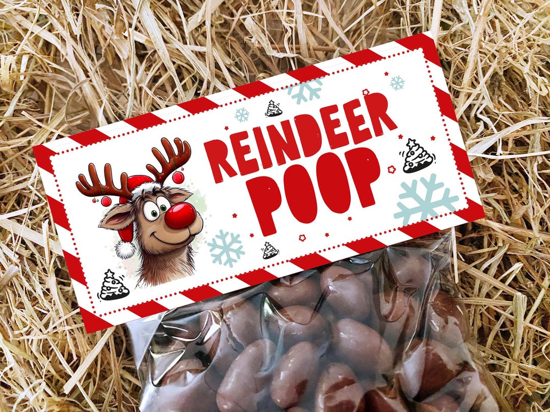 Reindeer Poop Printable, Reindeer Treats, Reindeer Label, Chistmas ...