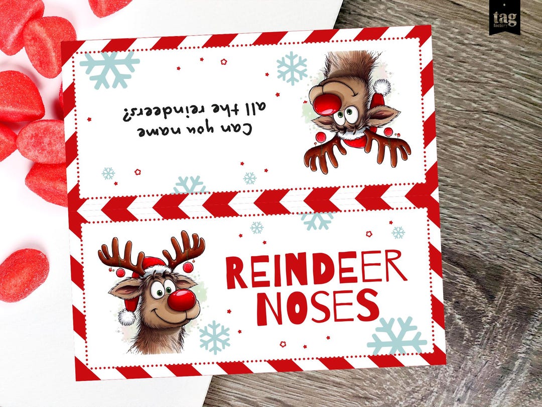 Reindeer NOSES Bag Topper, Reindeer Noses, Reindeer Nose Christmas ...