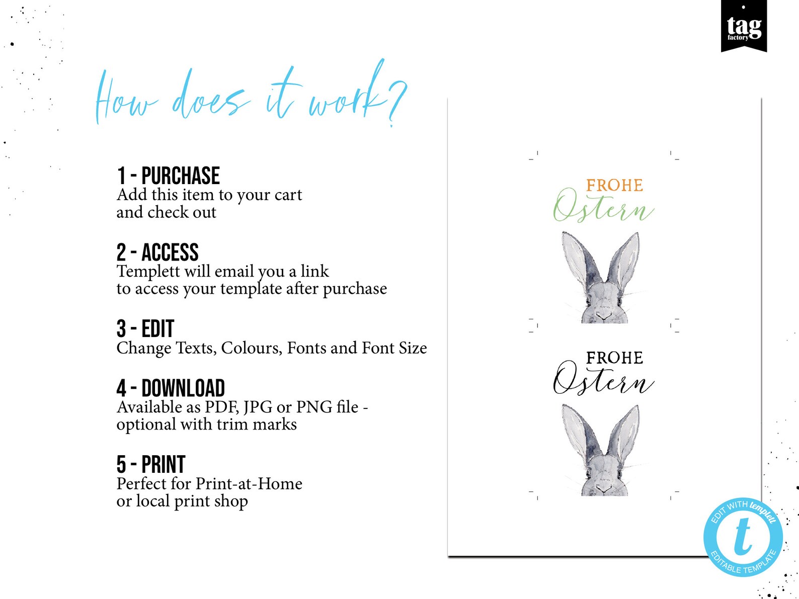 Osterhase Tüte Sticker Printable Happy Easter Treat | Etsy