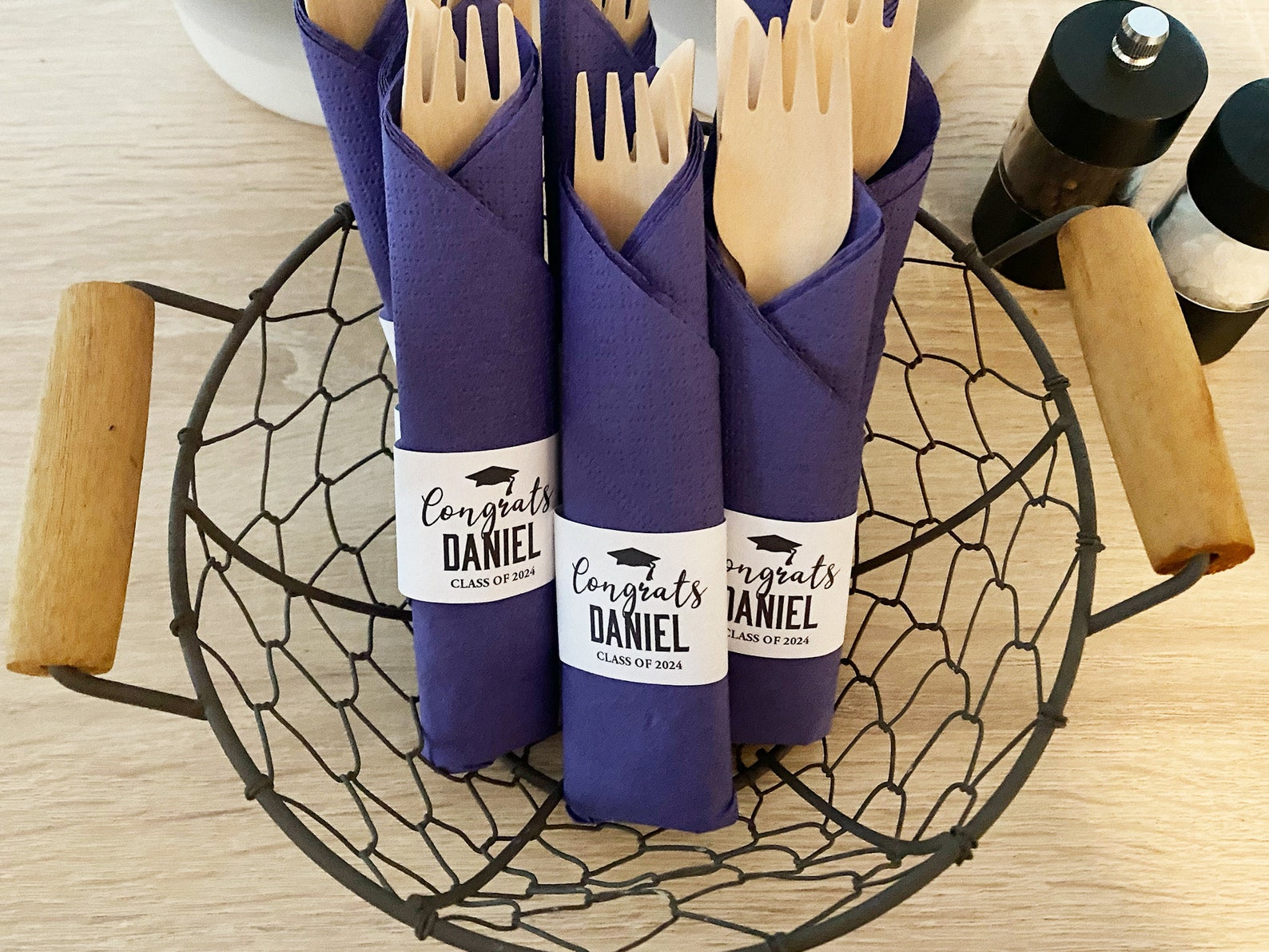 Graduation Napkin Rings Congrats GRAD Wraps, Napkin Holder Cutlery ...