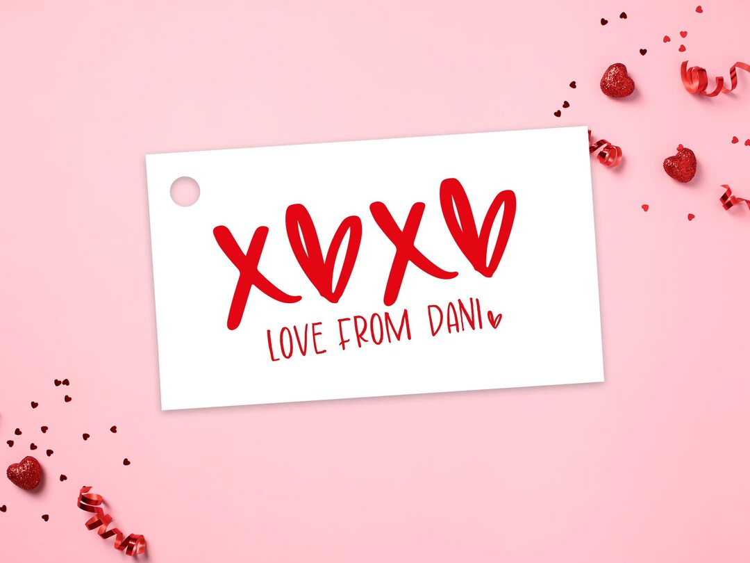 XOXO Valentine Tags Printable, Heart Gift Tag, Valentine Favors Class ...