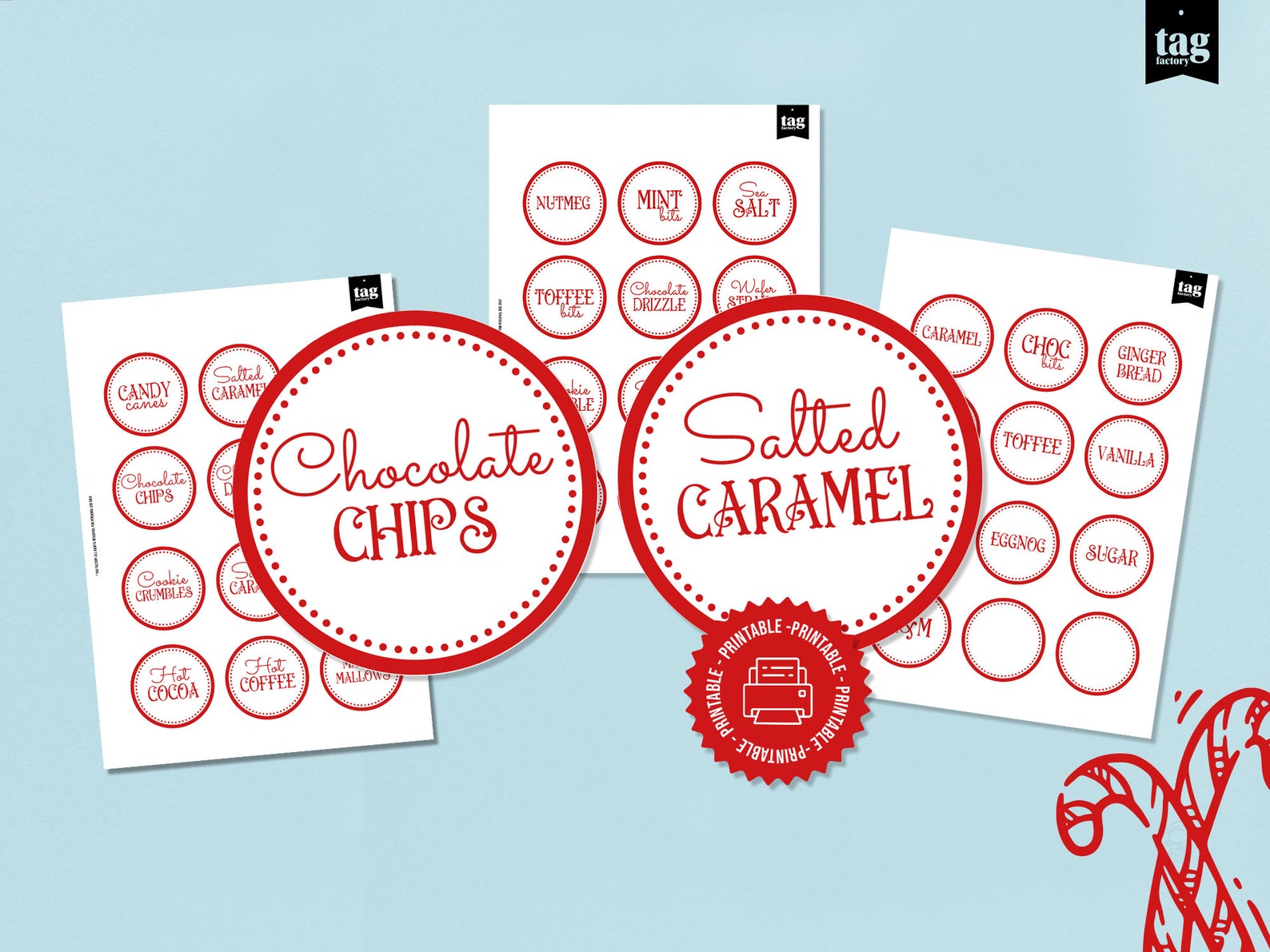 Hot Cocoa BAR Labels Printable, Christmas Buffet Decor Hot Chocolate ...