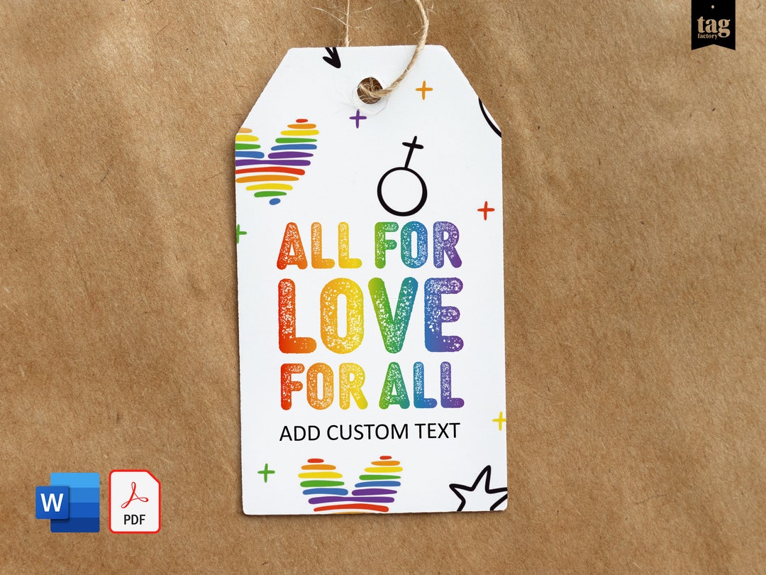 PRIDE 2023 Favor Gift Tag Printable, LOVE for All Csd 2023 Treat Tag ...