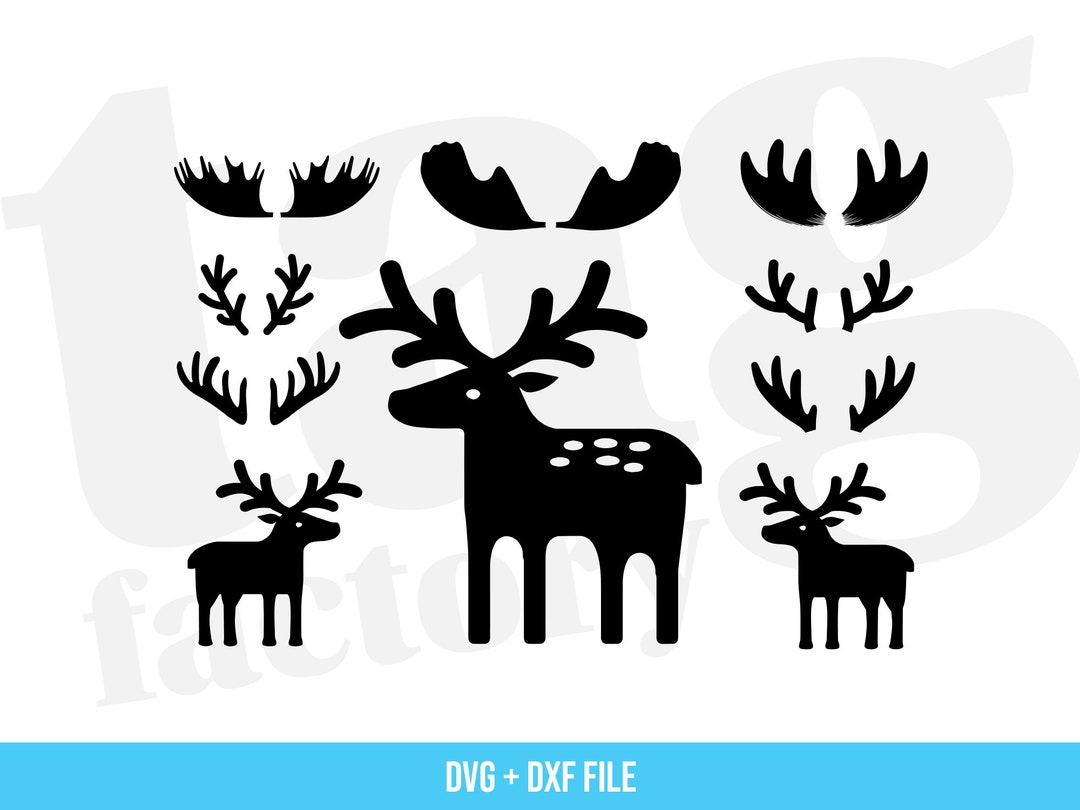 Reindeer Svg, Rentier Geweih SVG Plotterdatei, Reindeer SVG Dxf Cut ...