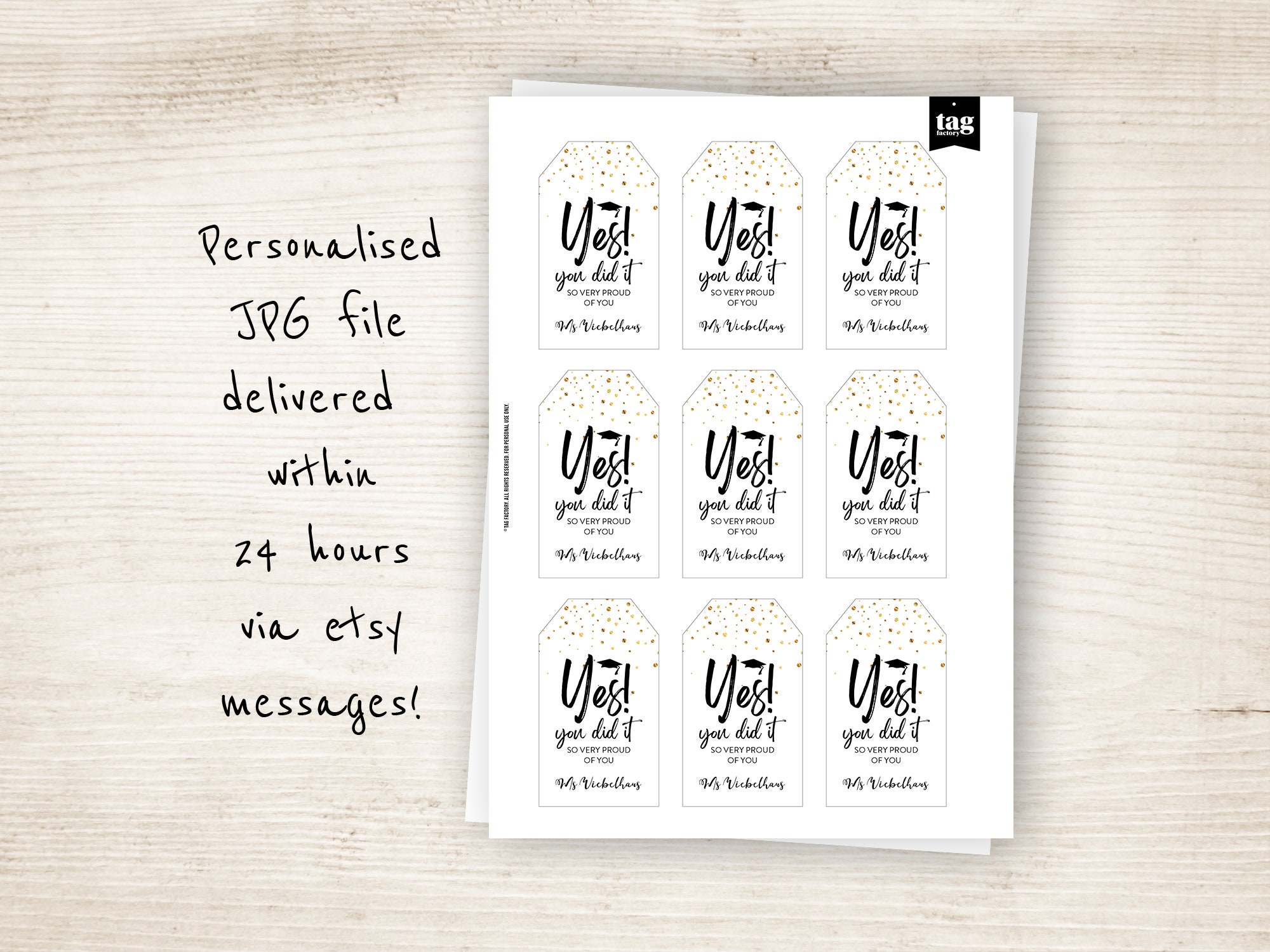 You Did It CONGRATS GRADUATION Class of 2023 Gift Tag Printable ...