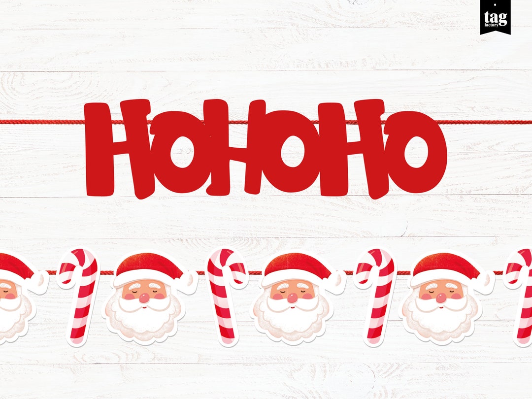 Santa Printable Garland Christmas Activities Kids Party - Etsy
