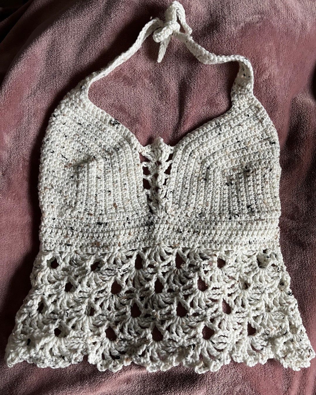 Handmade Crochet Halter Top With Adjustable Straps - Etsy