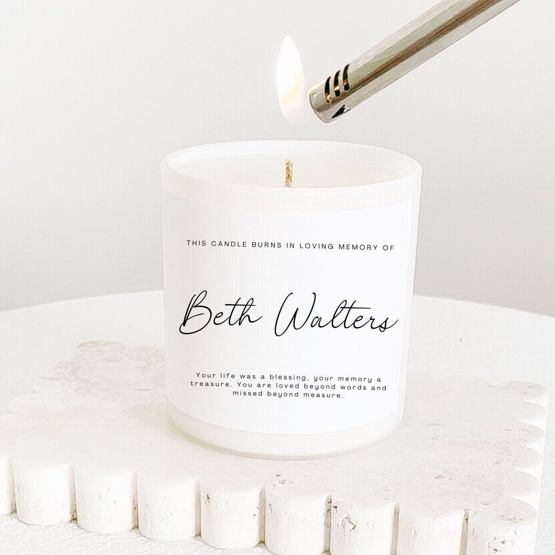 In Loving Memory Of, Memorial Remembrance Candle, Personalised Candle ...
