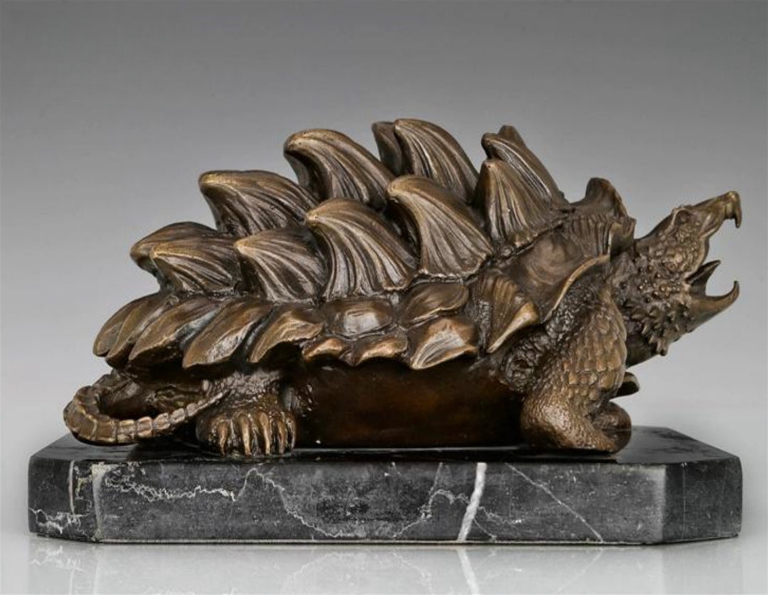 Snapping Turtle Bronze Sculpture, Snapping Turtle Statues Home Decor ...