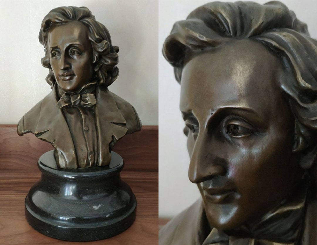 Chopin Portrait Bronze Sculpture, Chopin Statue Home Decor, Pianist ...