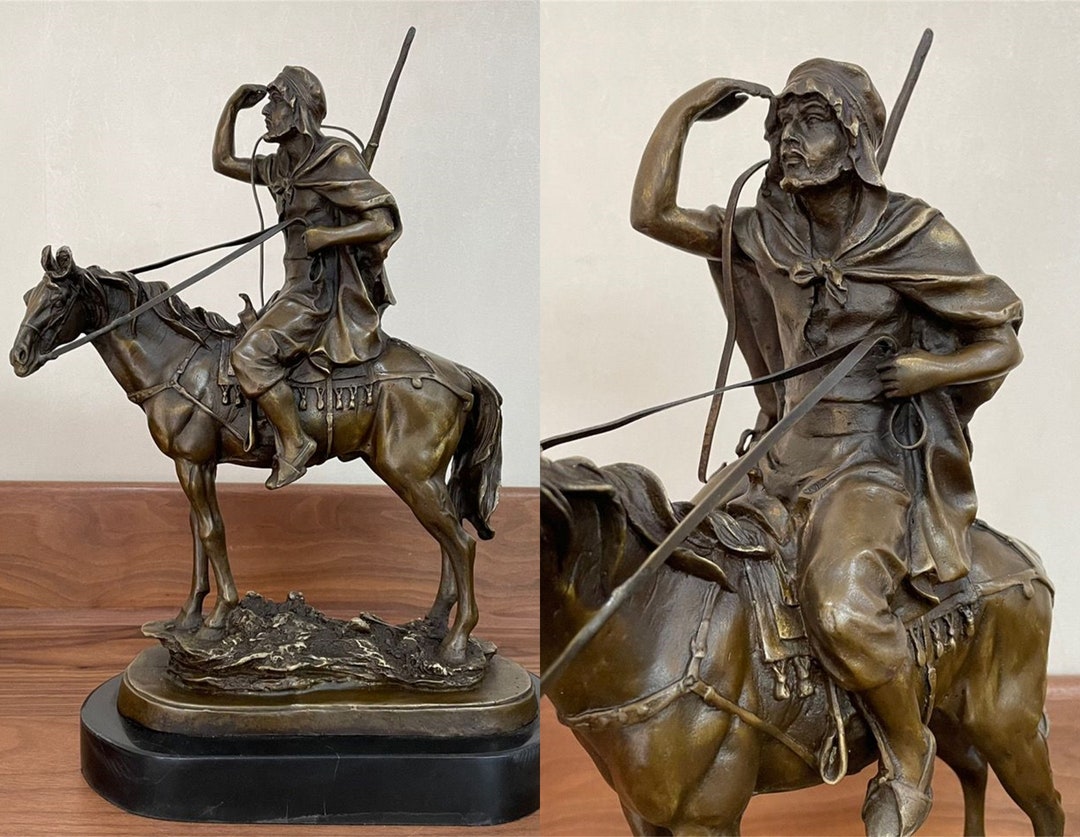 Arabs Riding Horses Bronze Sculpture,arab Bronze Statues Home Decor ...