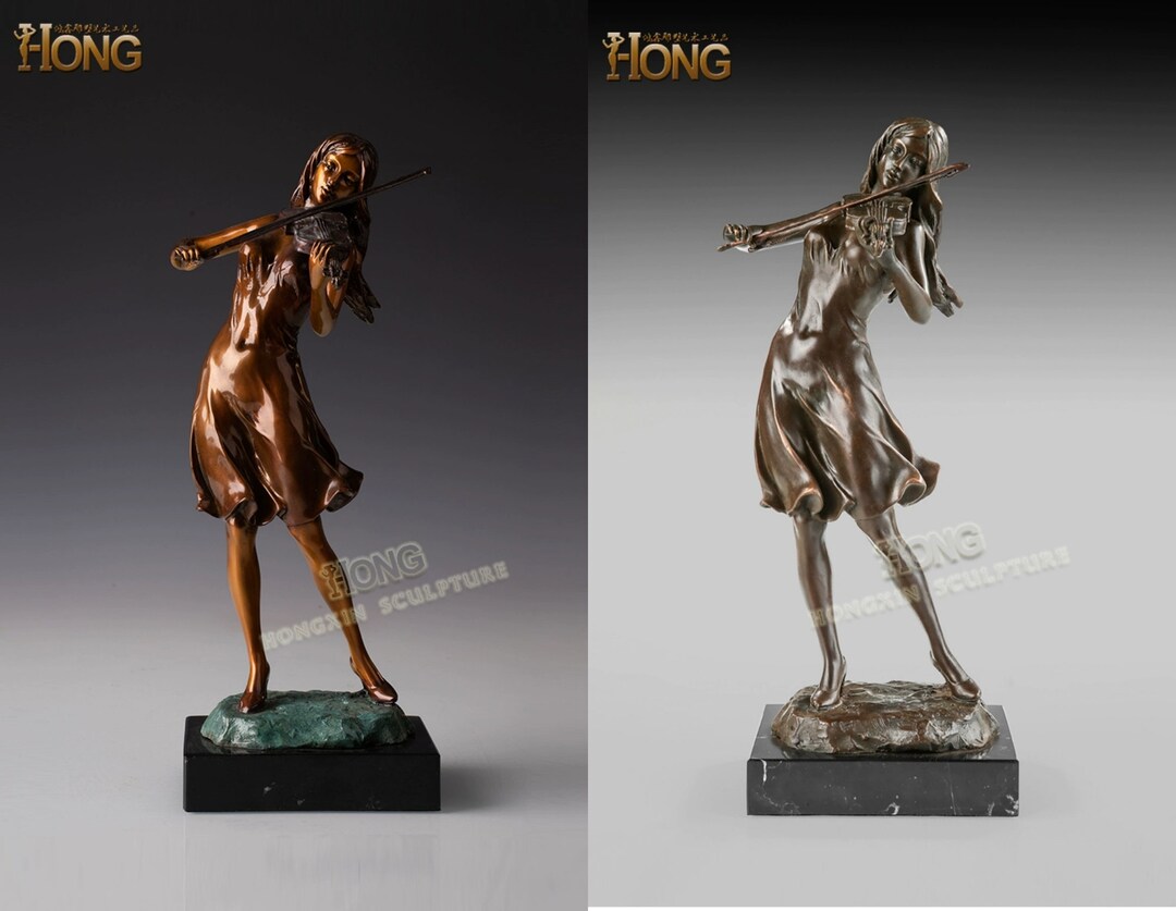Violinist Bronze Sculpture, Violinist Statue Home Decor, Violinist ...