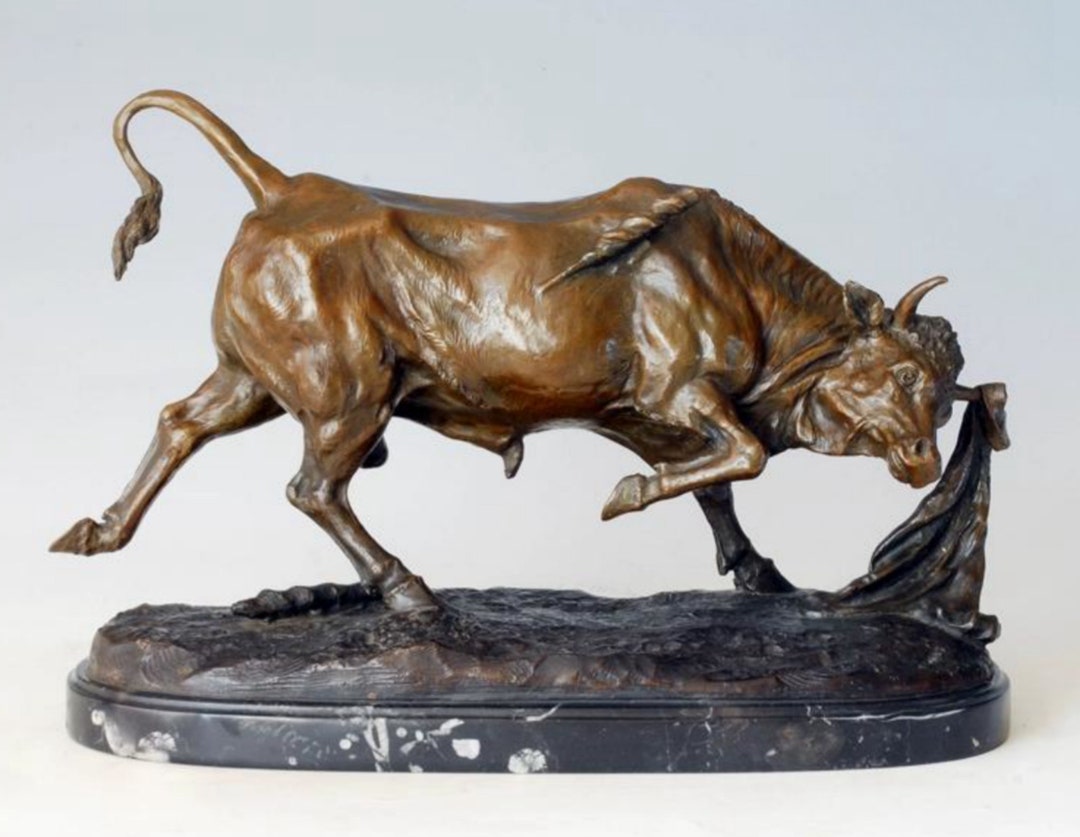 Bull Bronze Sculpture, Bull Statues Home Decor, Animal Statues Home ...