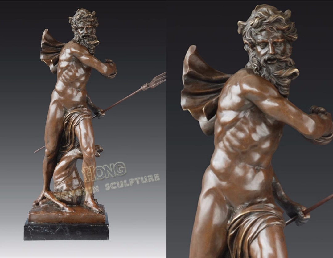 Poseidon Bronze Sculpture, Poseidon Statues Home Decor, the Twelve Gods ...