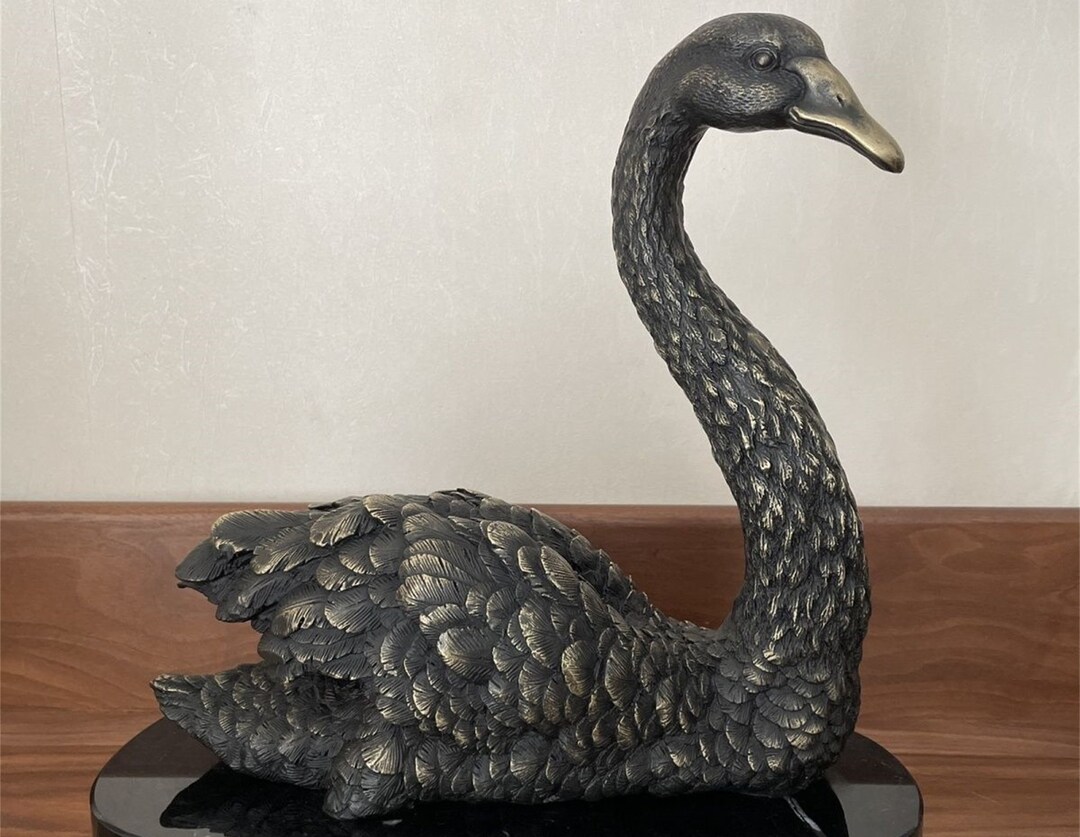 Swan Bronze Sculpture,swan Bronze Statues Home Decor, Animal Statues ...