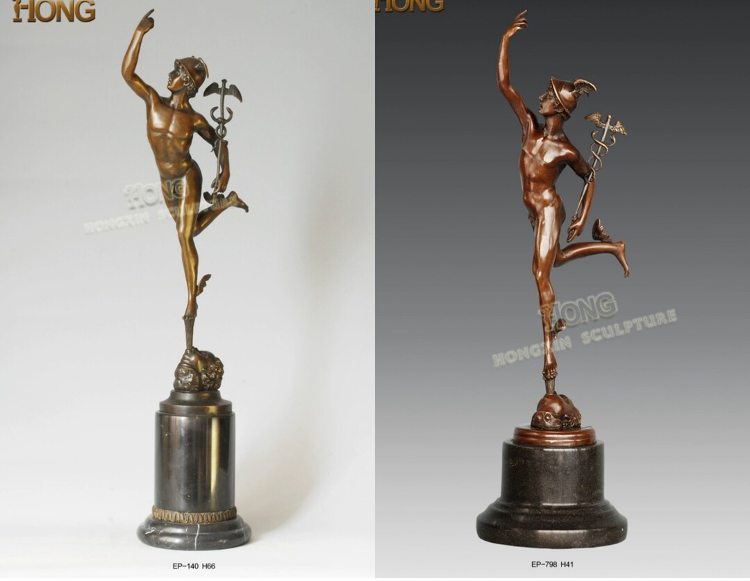 Hermes Bronze Sculpture, Hermes Statue Home Decor, God of Commerce ...