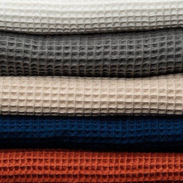 Waffle Linen Fabric - Etsy