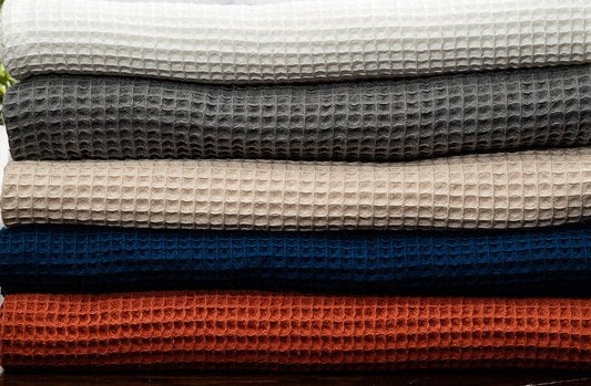 60" WIDE Turkish Cotton Waffle Fabric by the Yard, Many Color Options ...