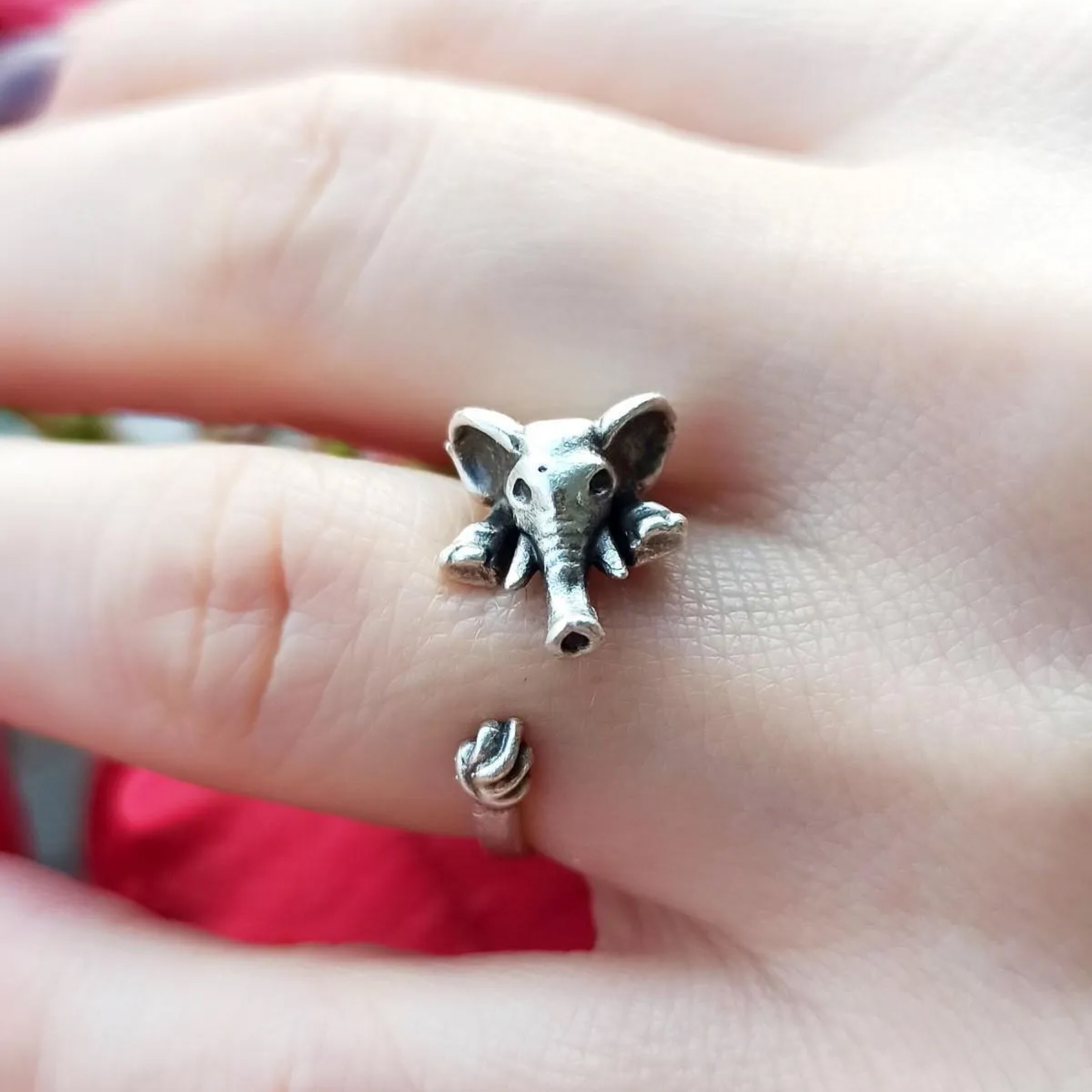 Sterling Silver Elephant Wrap Ring: Adjustable Animal Jewelry - Etsy