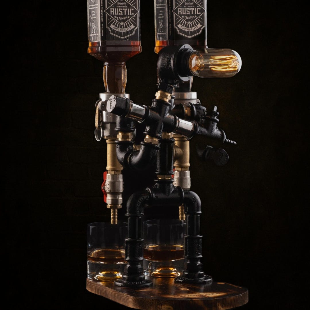 Handmade Captain Bar Dispenser Lamp – Rustic Industrial Liquor Tap - Etsy