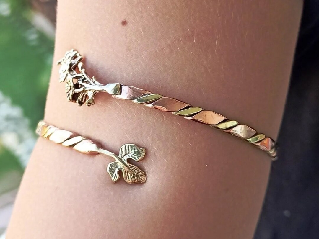 Ivy Flower Wrapped Arm Cuff • Ivy Flower Boho Hippie Arm Cuff • Upper ...